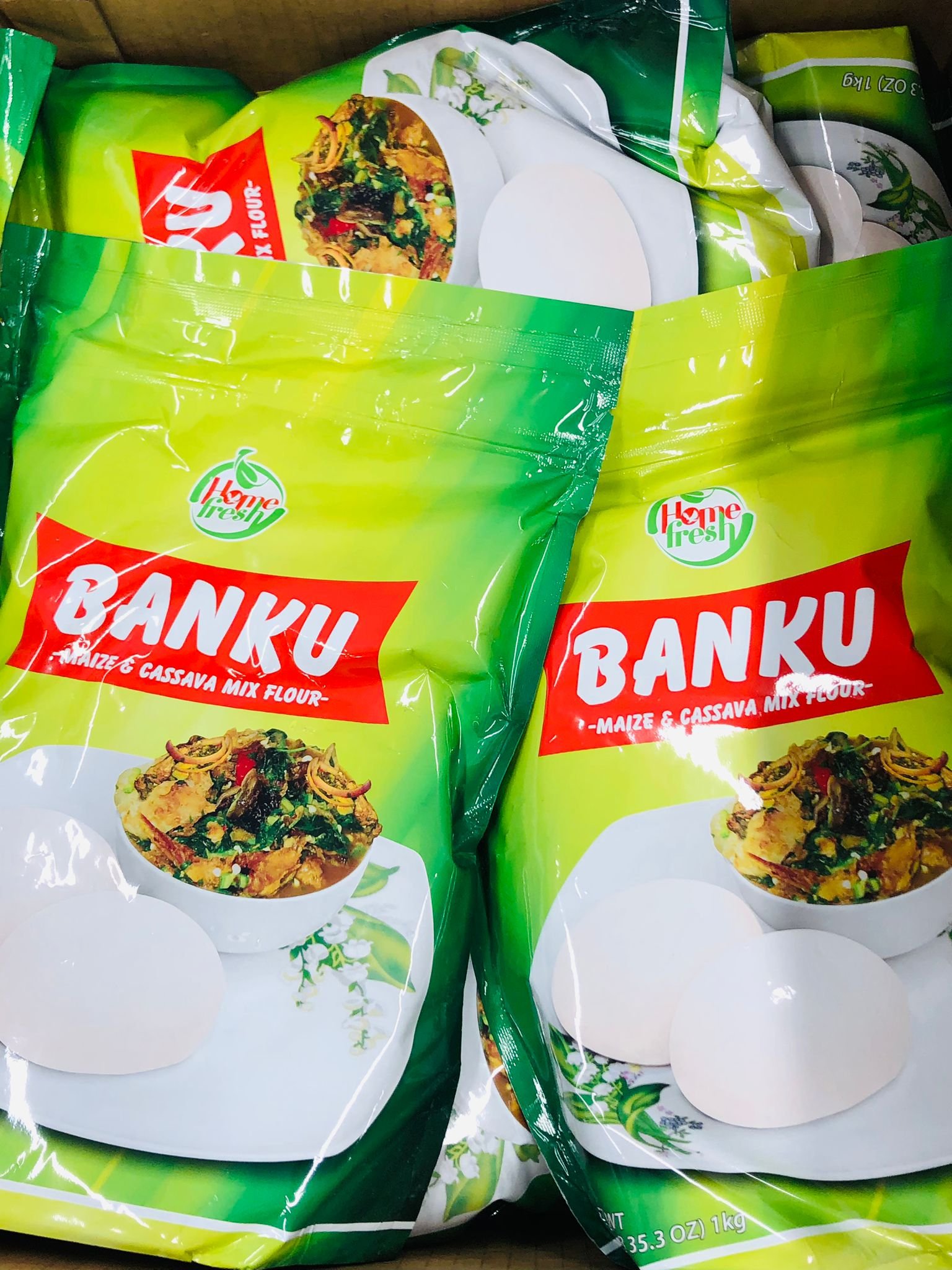 Home Fresh Banku Maize & Cassava Mix Flour (1 Kg) - CrownAfriq